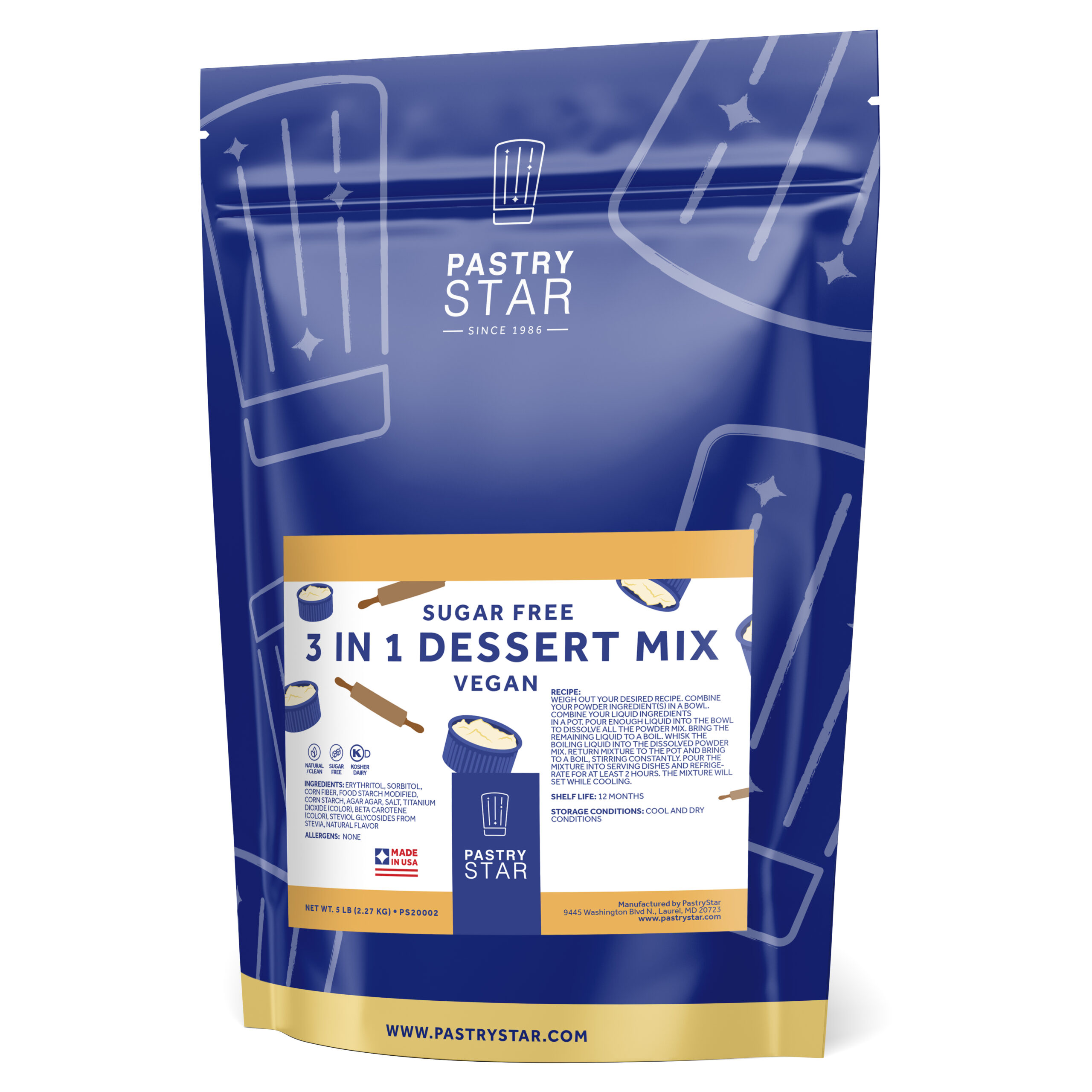 Sugar-Free 3 in 1 Dessert Vegan Mix - PastryStar